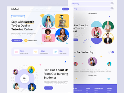 Edutech website landing page by Nizam on Dribbble