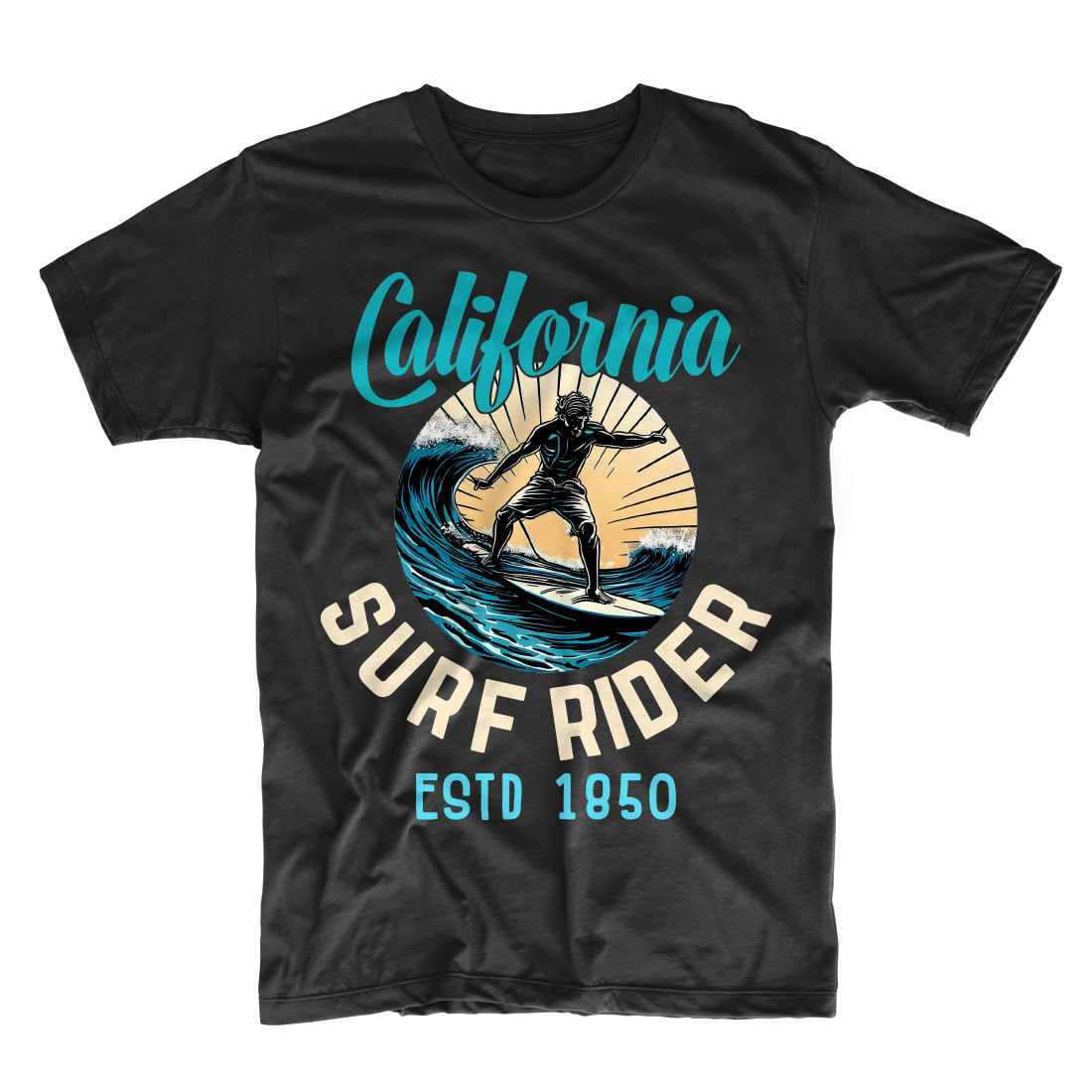 California Surf Rider Estd 1850. Summer T-shirt Design by T-shirt Pond ...