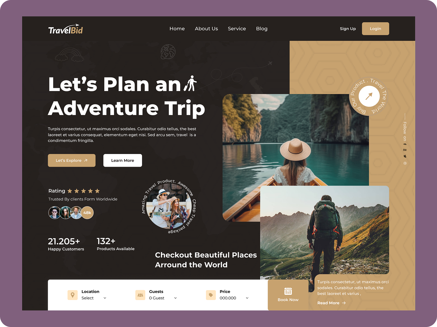 Travalue : Landing Page Hero by Josim Talukdar on Dribbble