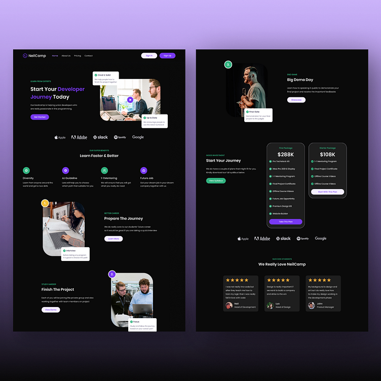 Course Web Design by Neil Christian on Dribbble