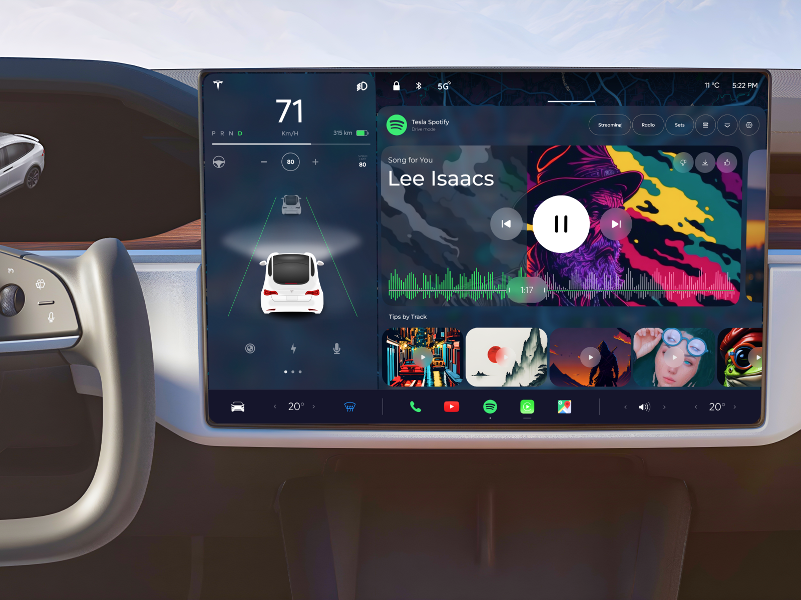 Tesla Spotify - Music for Tesla by Jack R. for RonDesignLab ⭐️ on Dribbble