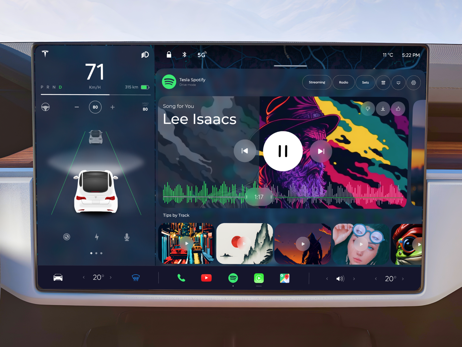Tesla Spotify - Music for Tesla by Jack R. for RonDesignLab ⭐️ on Dribbble