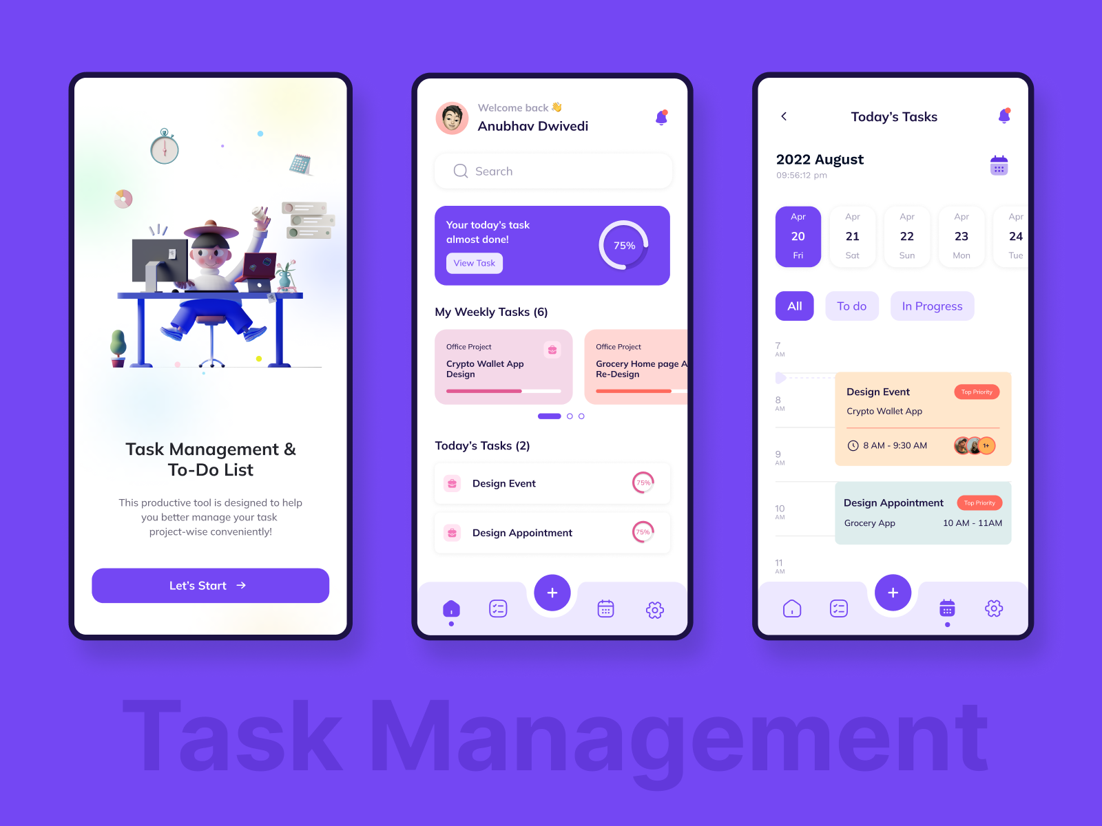 Task Management App by Anubhav Dwivedi on Dribbble