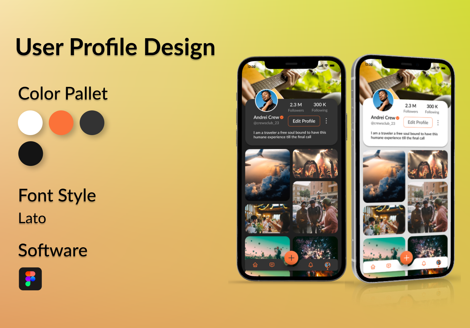 User Profile Design of a social app. by Muhammad Ali Khan on Dribbble