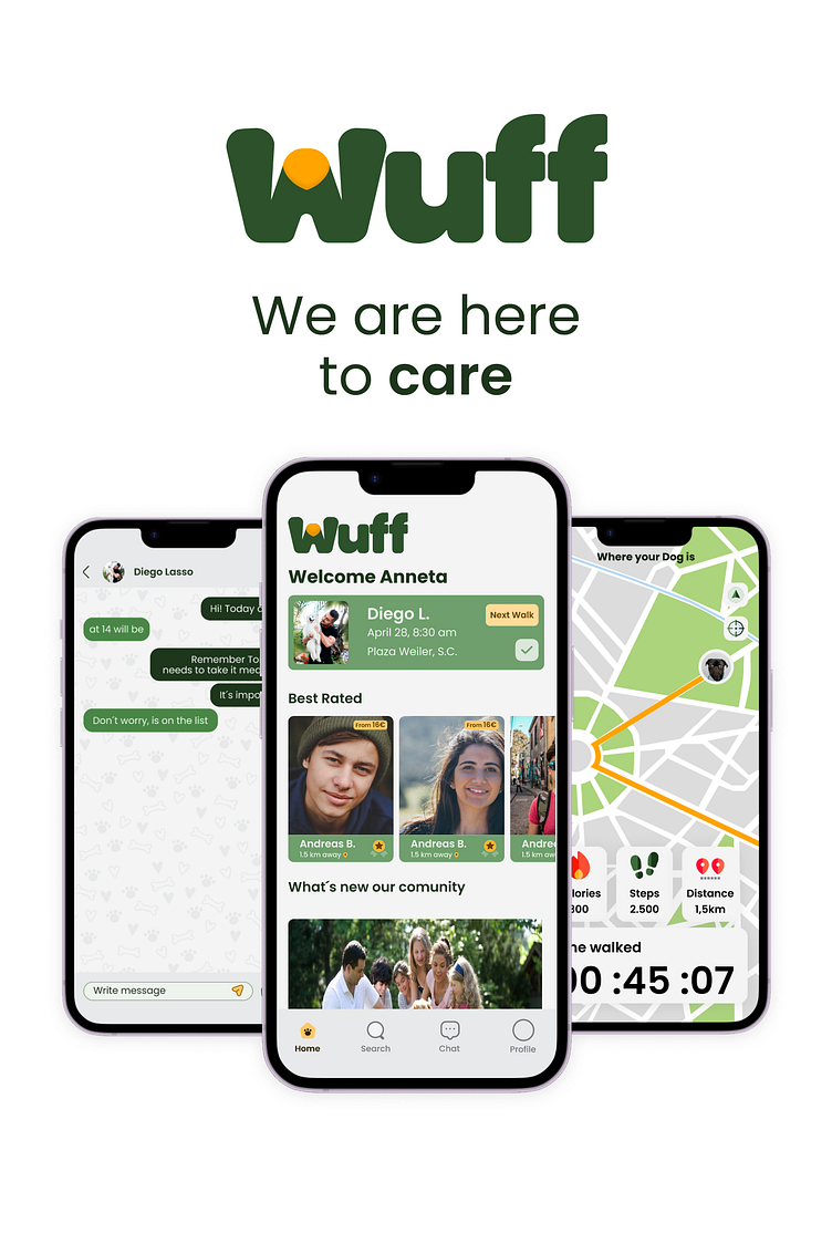 Wuff: Dog Walking App Case Study by Alejandra Morao on Dribbble