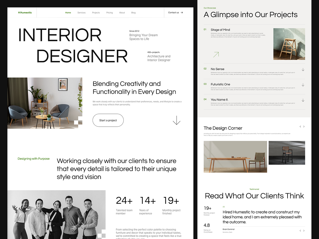 Humestic - Interior & Architecture Designer UI kit - Homepage by ...