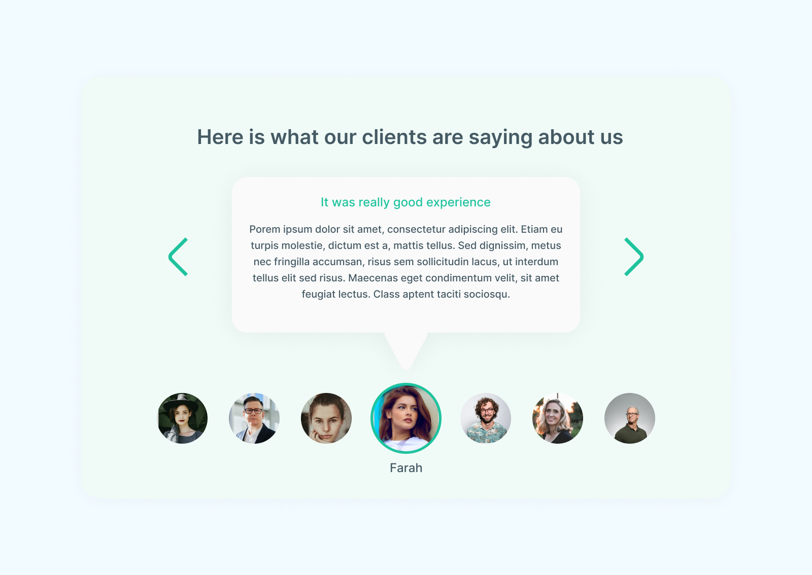Testimonial|Daily ui challenge#39 by Quratulain Rafiq on Dribbble