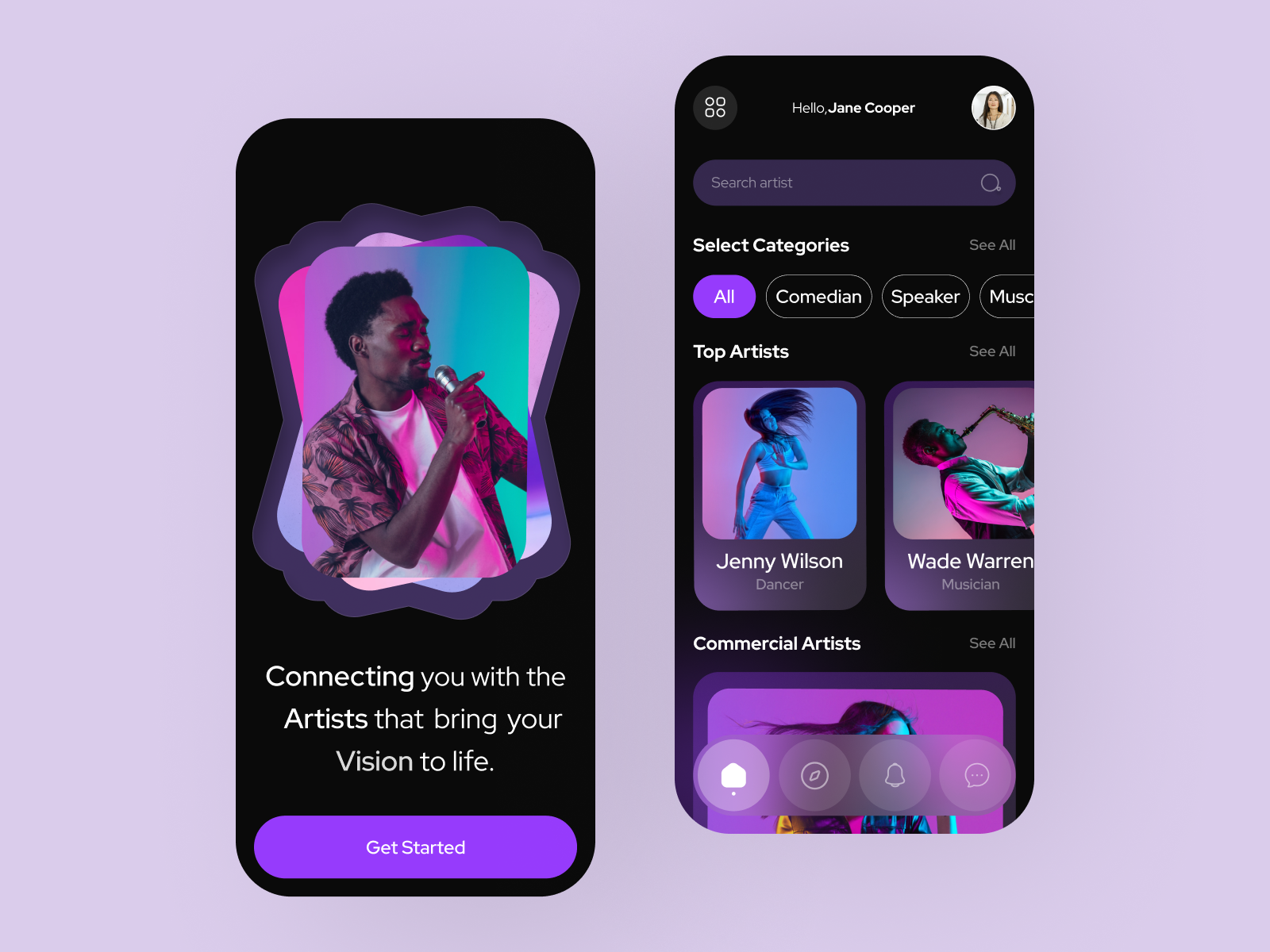 Artist Booking App UI by MQoS UI/UX for MultiQoS on Dribbble