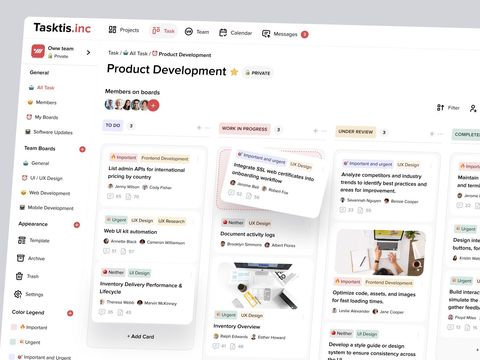 Tasktis - Project Management Dashboard by Umar Aji Pratama for One Week ...