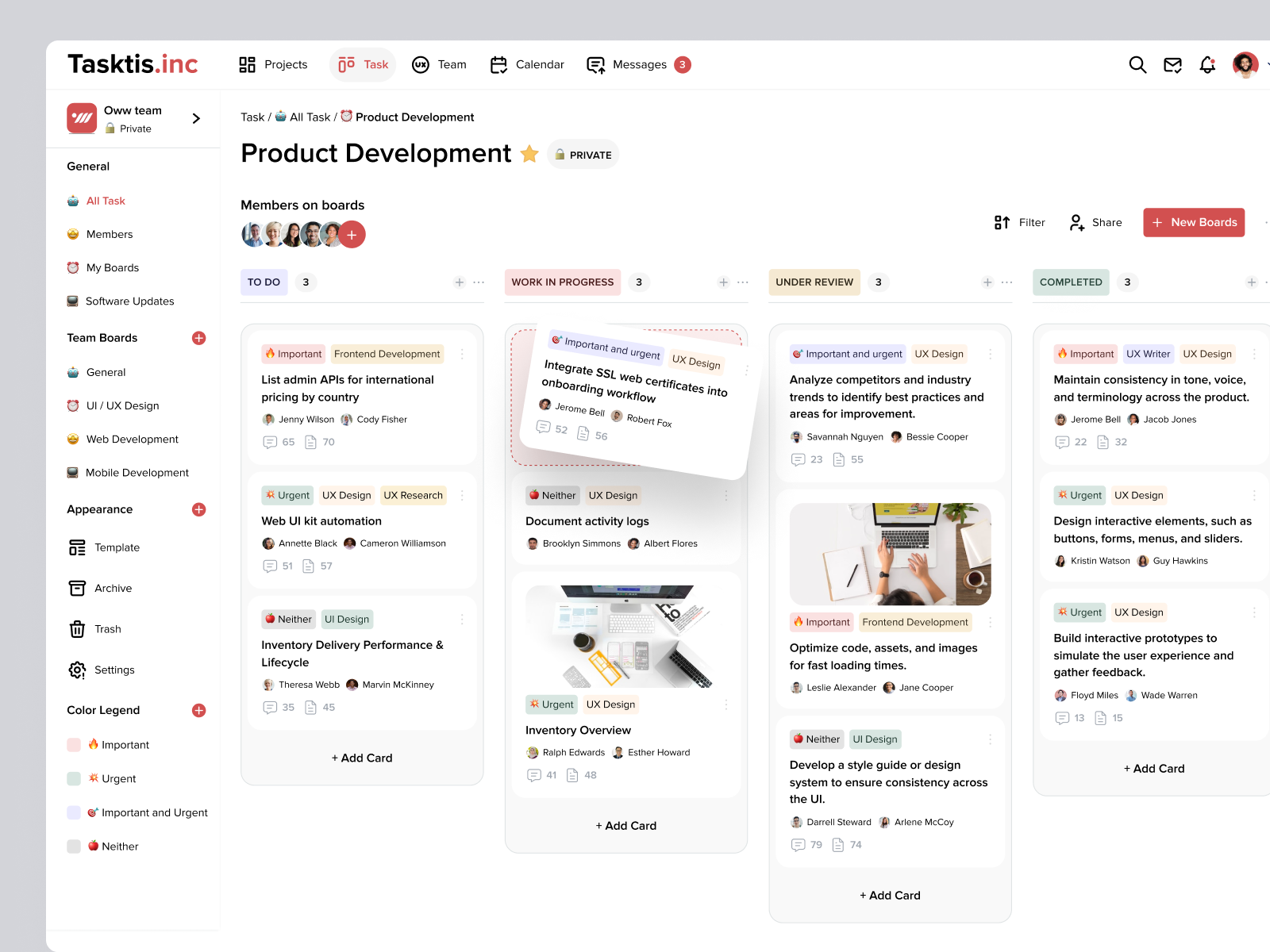 Tasktis - Project Management Dashboard by Umar Aji Pratama for One Week ...
