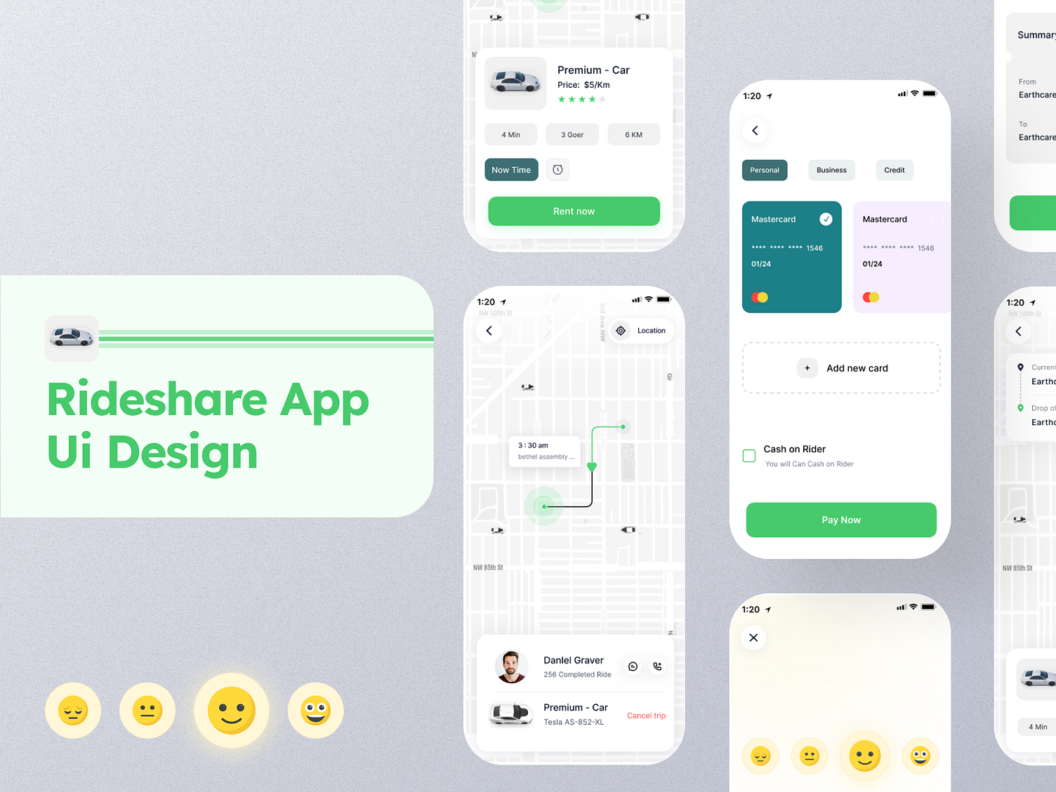 Rideshare app Ui by Nayem Islam on Dribbble