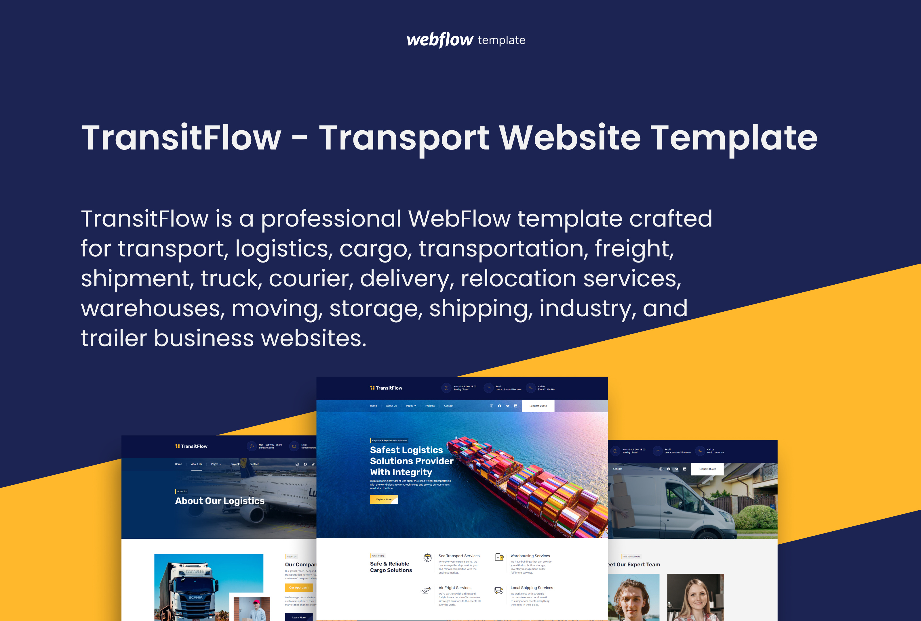 TransitFlow - Transport Webflow Website Template Portfolio by VictorFlow on Dribbble