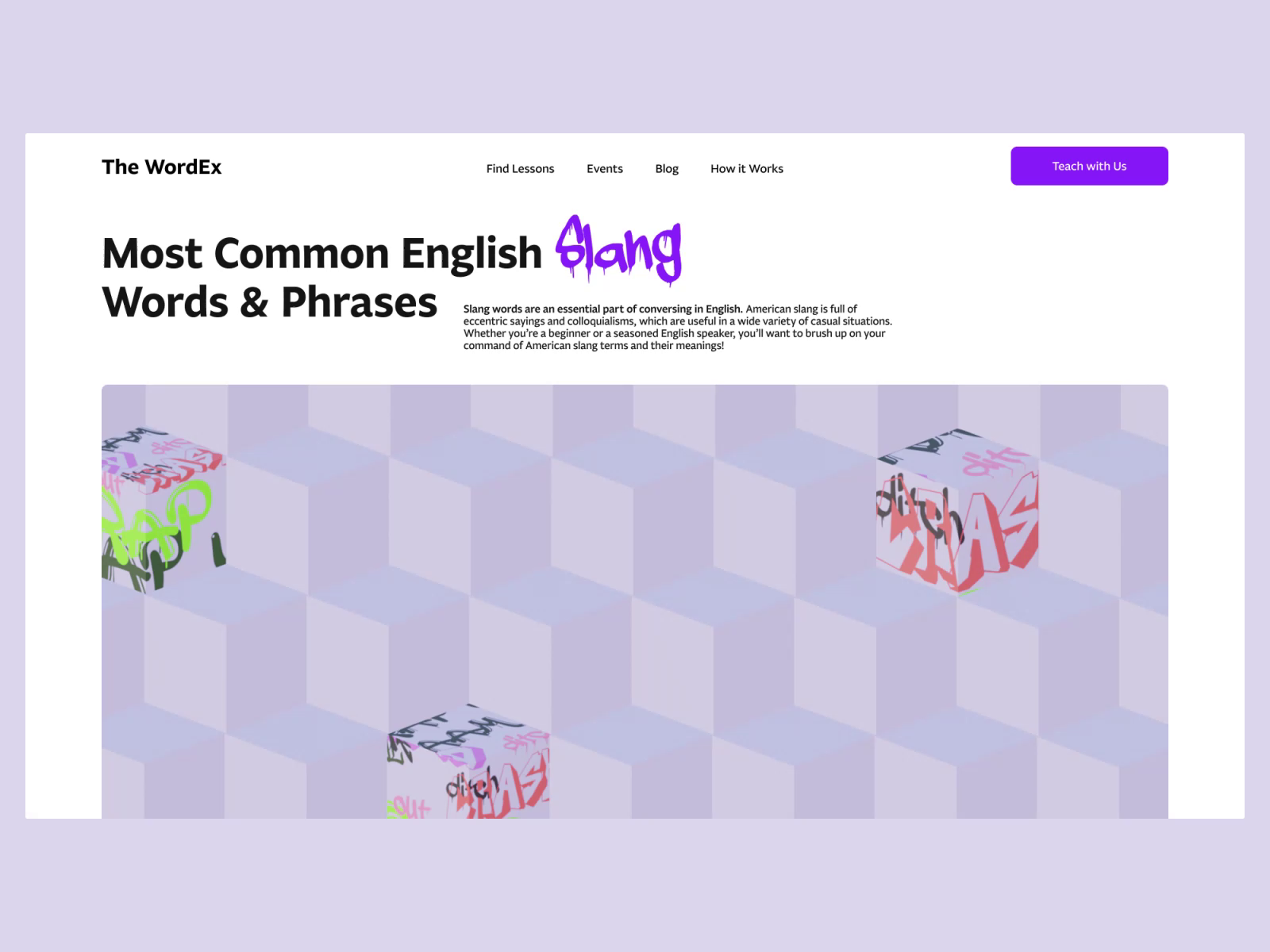 English Slang Website by Sizoriton on Dribbble