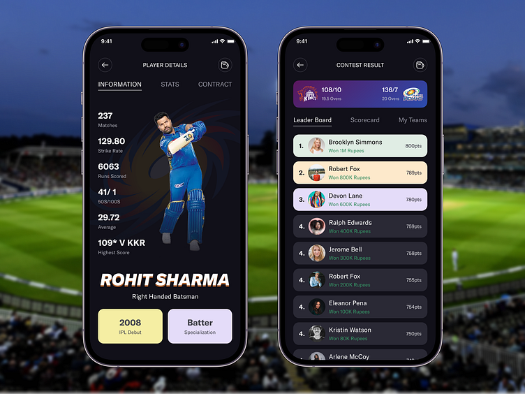 Fantasy Cricket App - Sports Fantasy App by SolGuruz on Dribbble