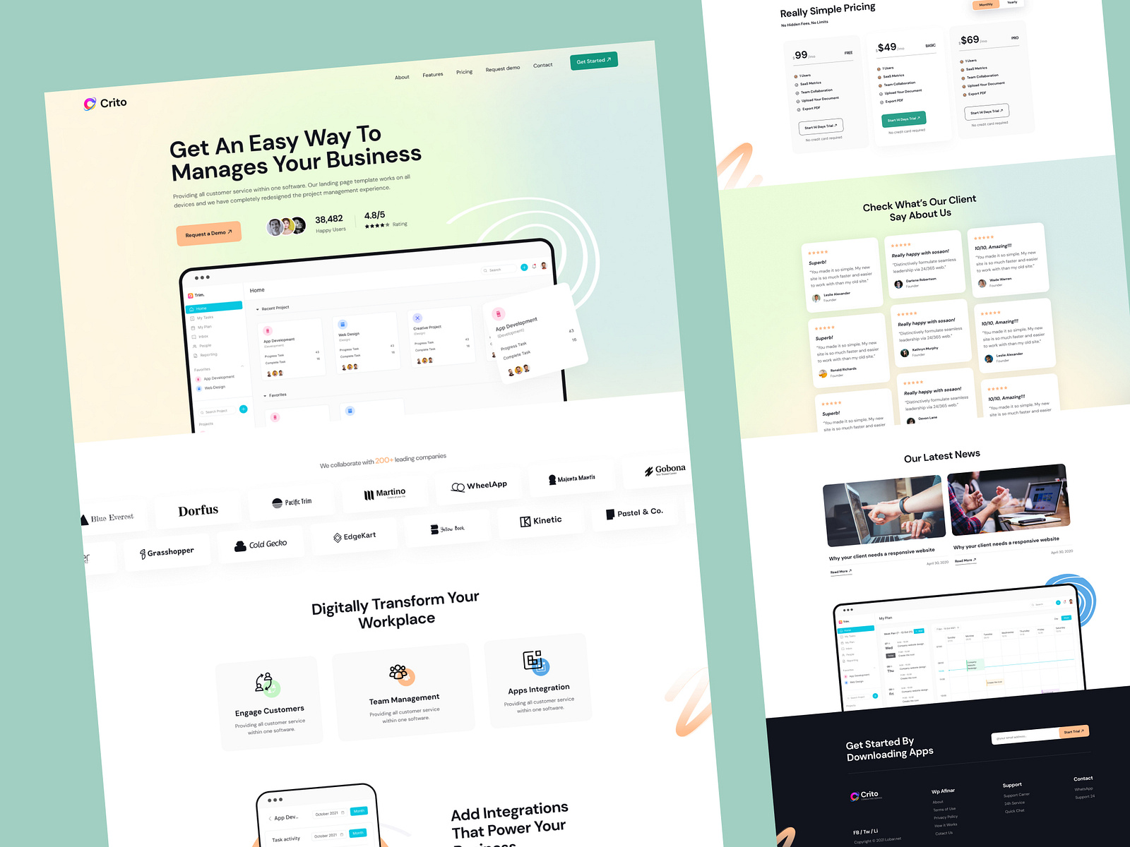 Agency Website - Crito by Zubaear on Dribbble