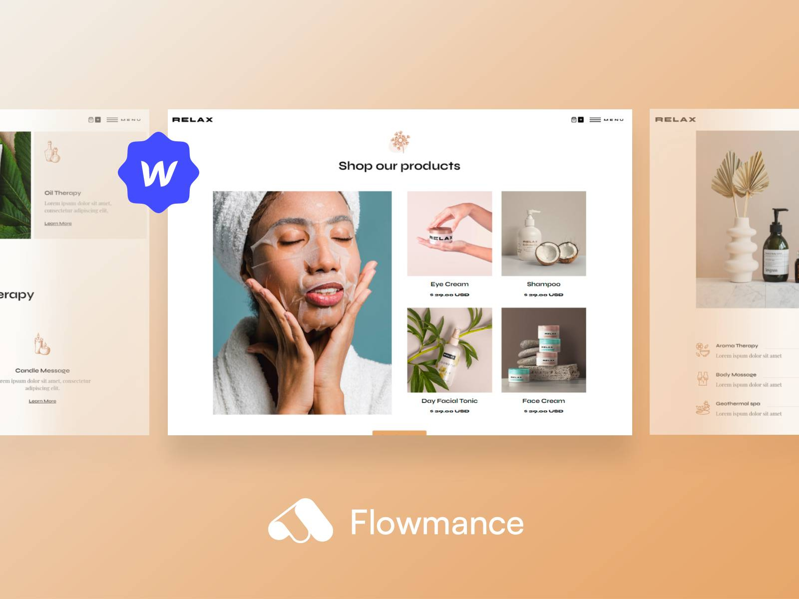 Relax – Wellness Webflow Template by Flowmance on Dribbble