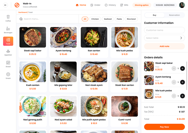 Restaurant POS - Choose order by Mario Alfred on Dribbble