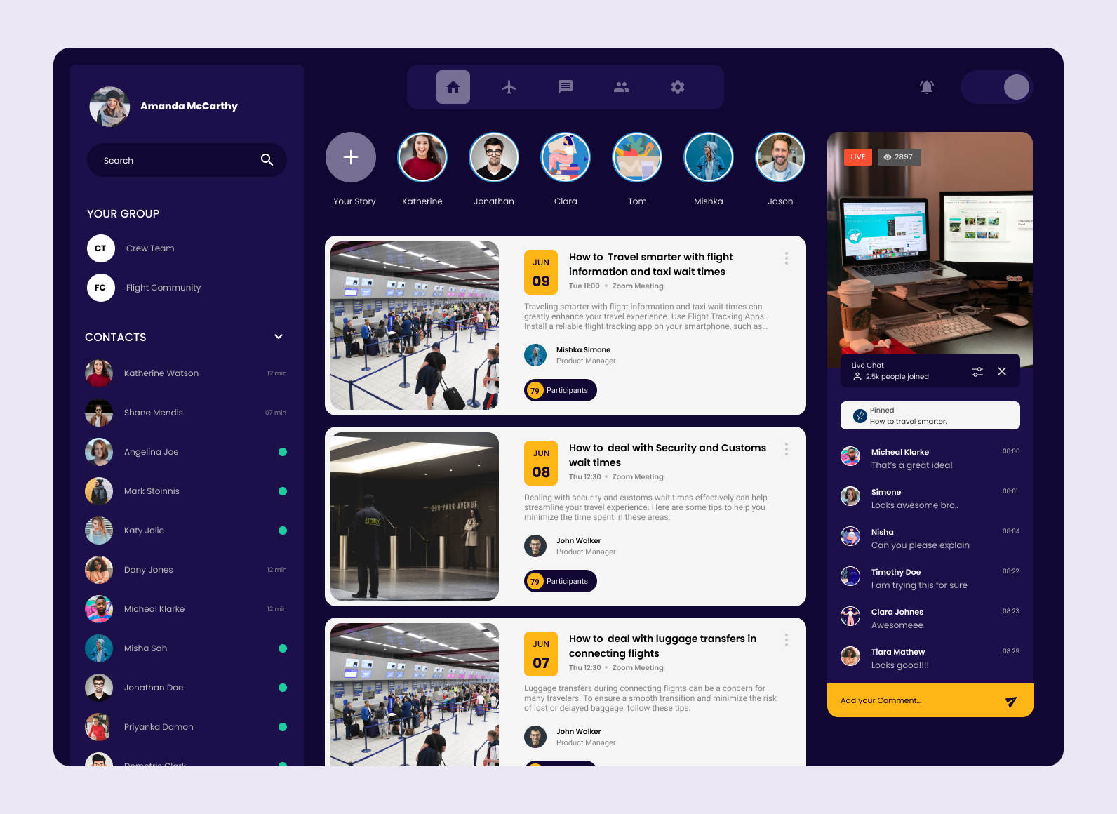 Crew Team Dashboard by Sapana Karna on Dribbble