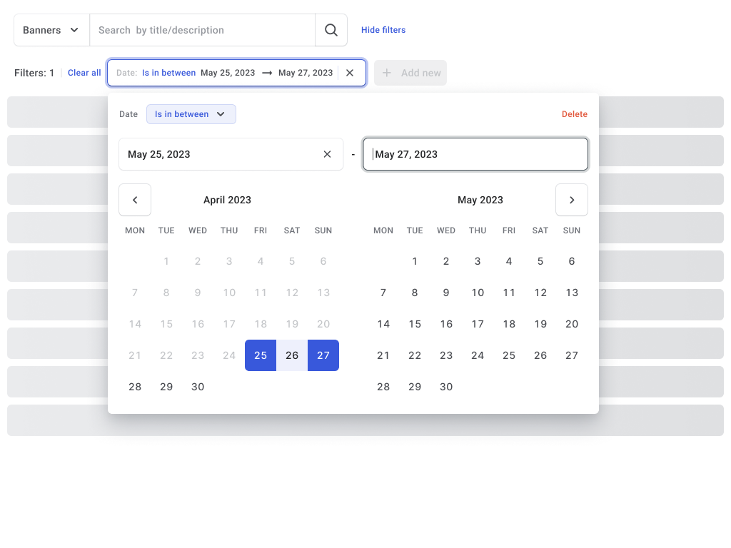 Filtering a data table by Date - Range by Lucian C. on Dribbble Filtering a data table by Date - Range by Lucian C. on Dribbble