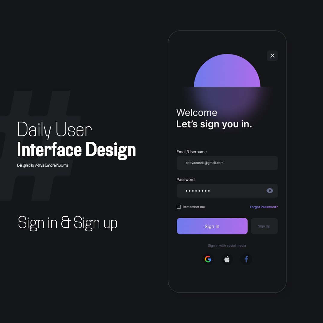 Sign In & Sign Up Page #DailyUserInterfaceDesign by Aditya Candra ...