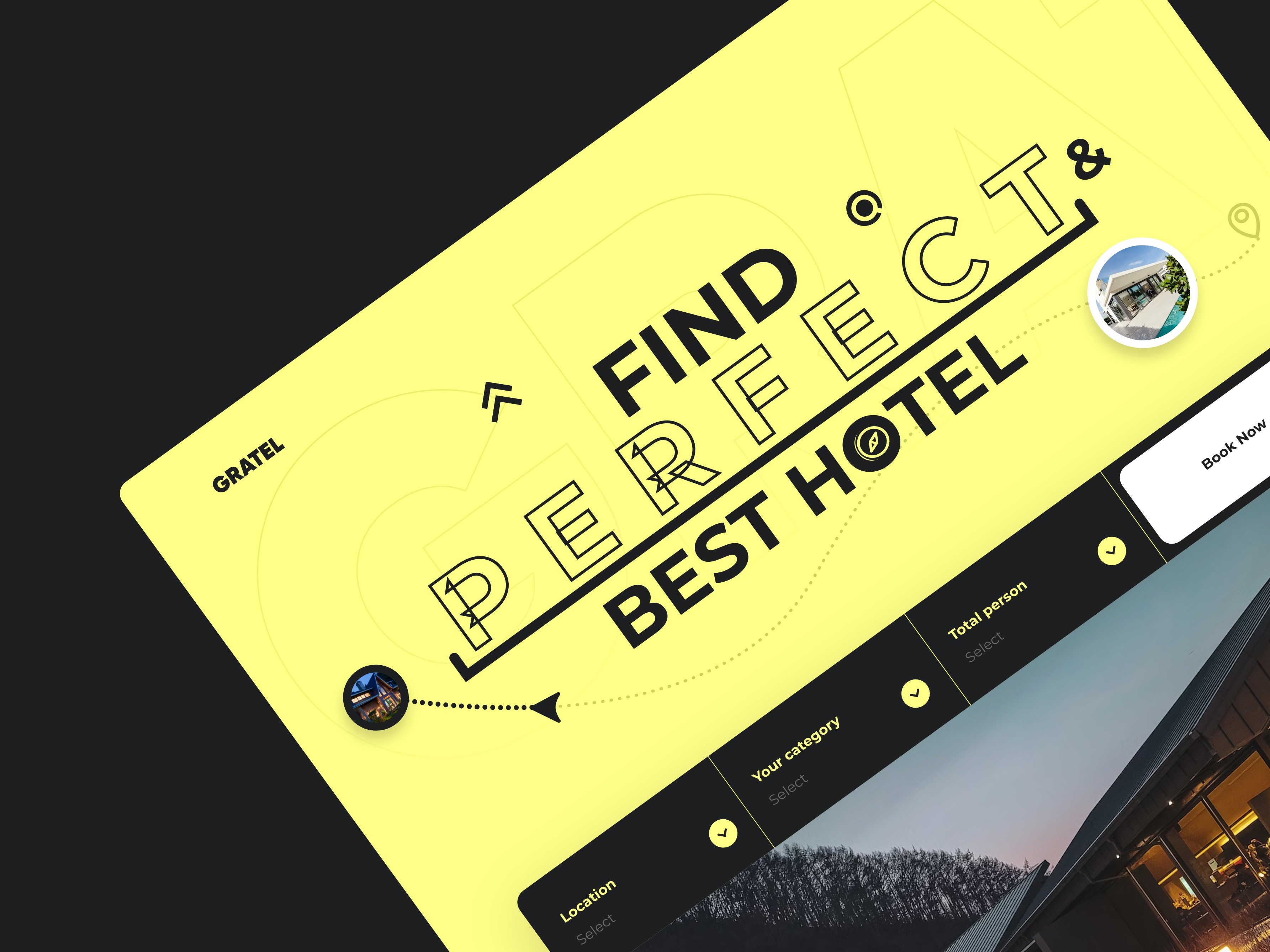 Gratel hotel landing page by Mukul on Dribbble