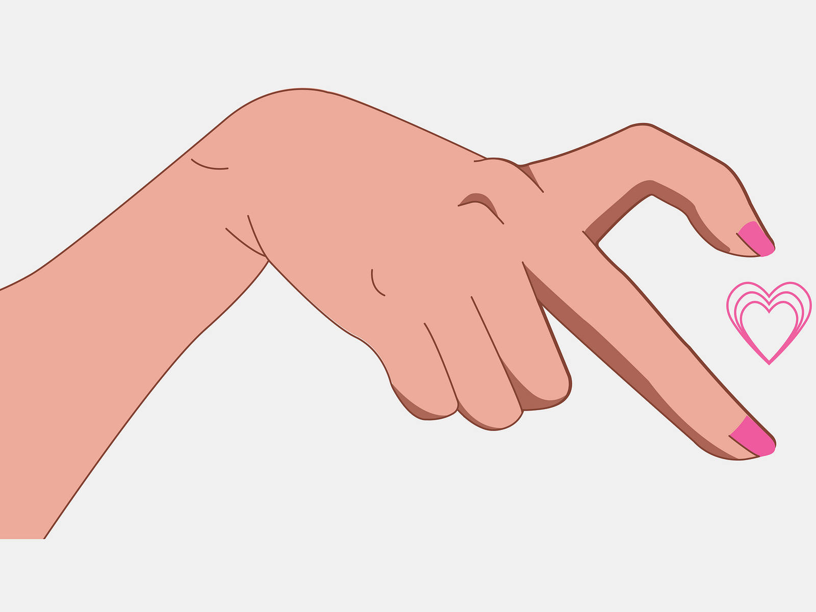 Hand illustration Design with heart by Syed Muhammad Shoaib on Dribbble