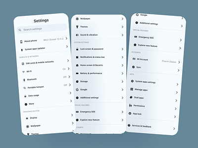 Setting UI Design - Mobiles Settings #settinguidesigns by Pravin Dawar ...