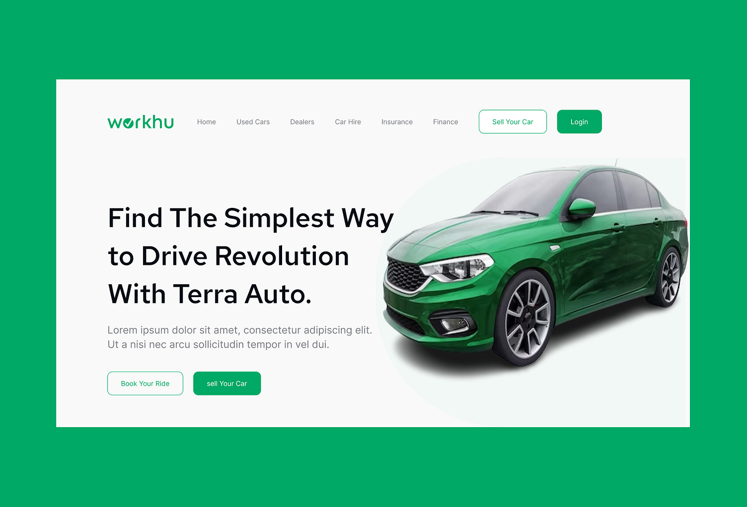 car landing page, car selling website, car booking, rental by Workhu on ...