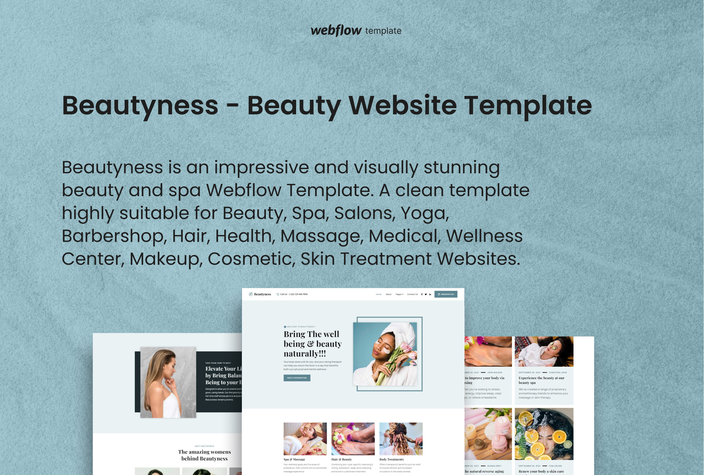 Beautyness - Premium Beauty Spa Webflow Website Template by VictorFlow ...