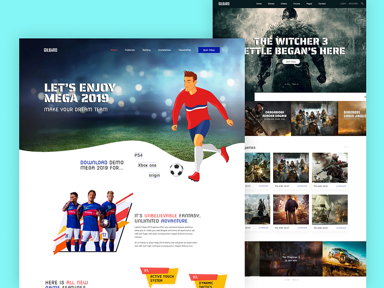 Gaming Website Template - Gilbard by HasThemes on Dribbble