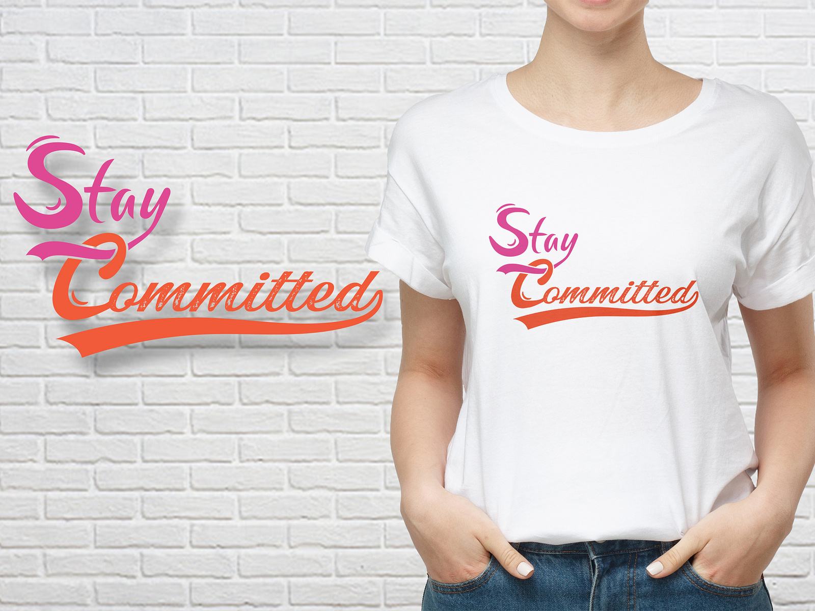 Stay committed typography t-shirt design by Robiul Pathan Roni ID ...