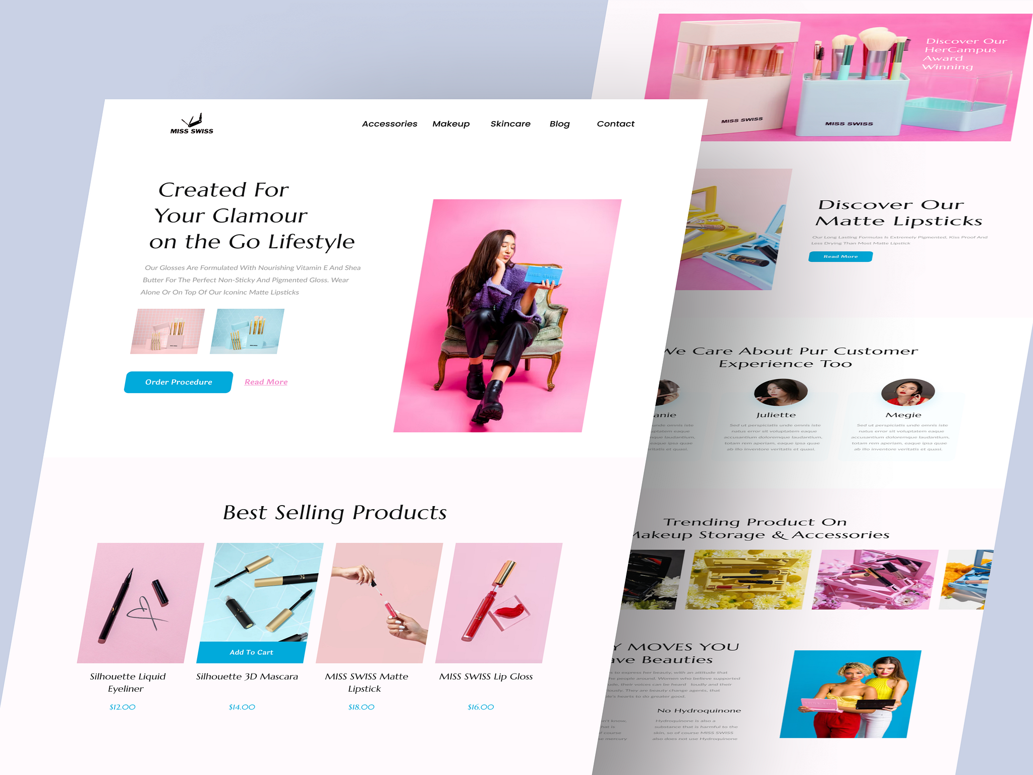 Makeup Landing Page by Freza Ade on Dribbble