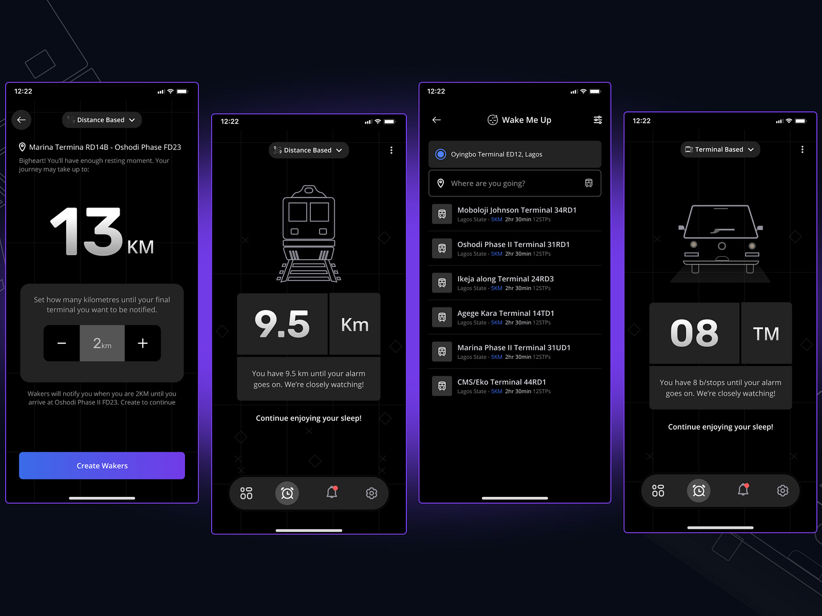 Wakers - Set reminder for your stops by Niyi Adegbesan on Dribbble
