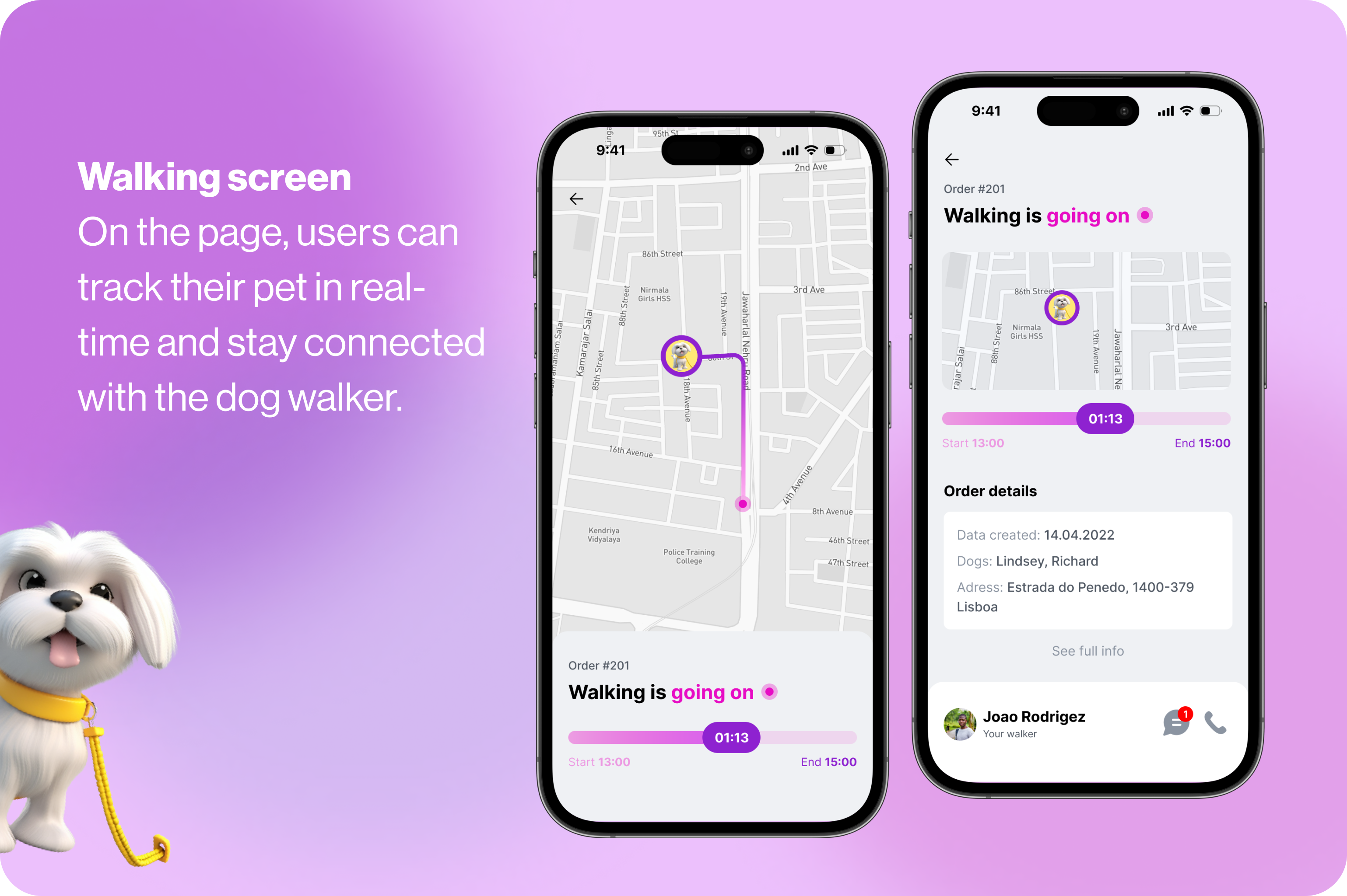 Tail wag—dog walking app by Julia Khmeleva on Dribbble