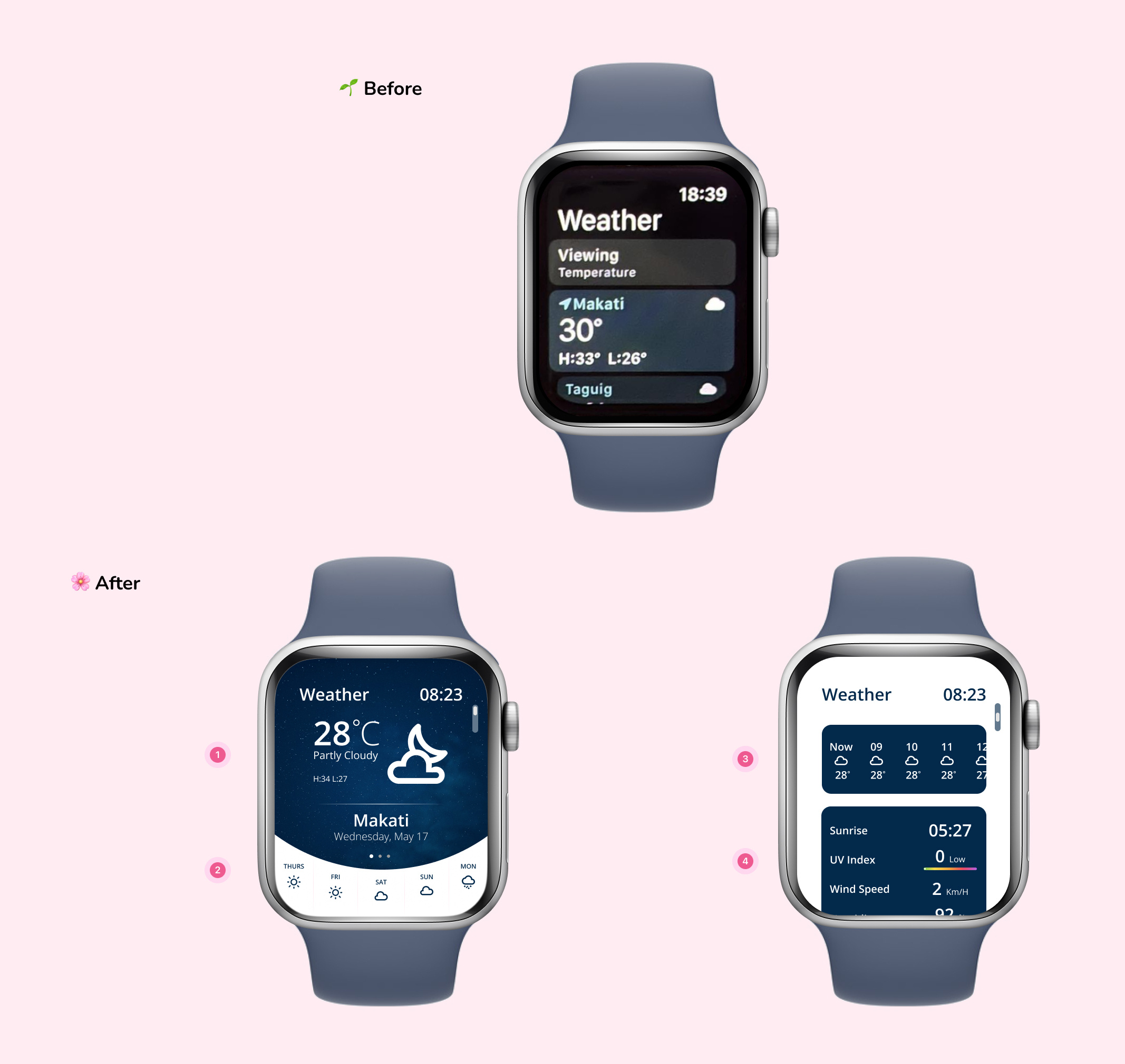 UI: Redesign Apple Watch - Weather App by Mich Alvior on Dribbble