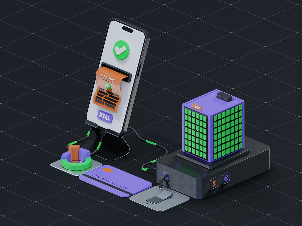 Mobile Banking 3D Illustration by Tisna Permadi for Uneric Studio on ...
