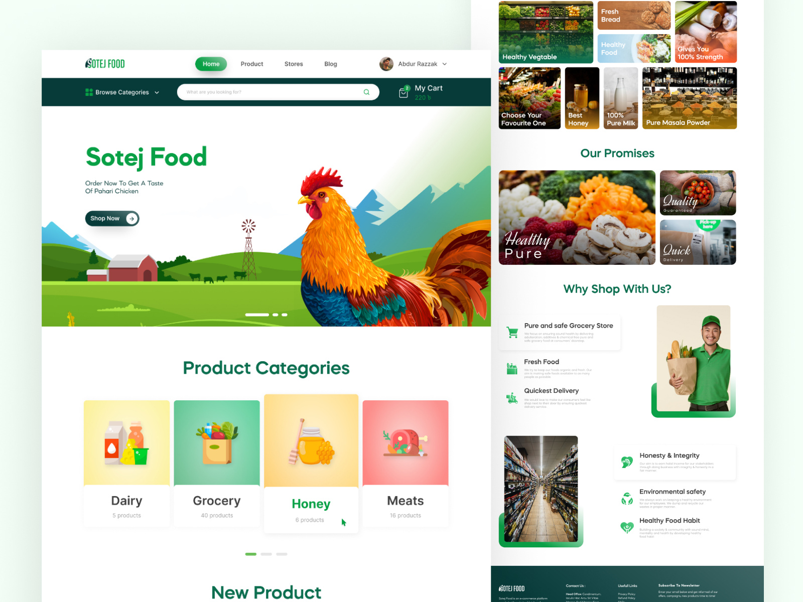 Sotej Food - Grocery Landing Page Website by Toufiq hossen on Dribbble