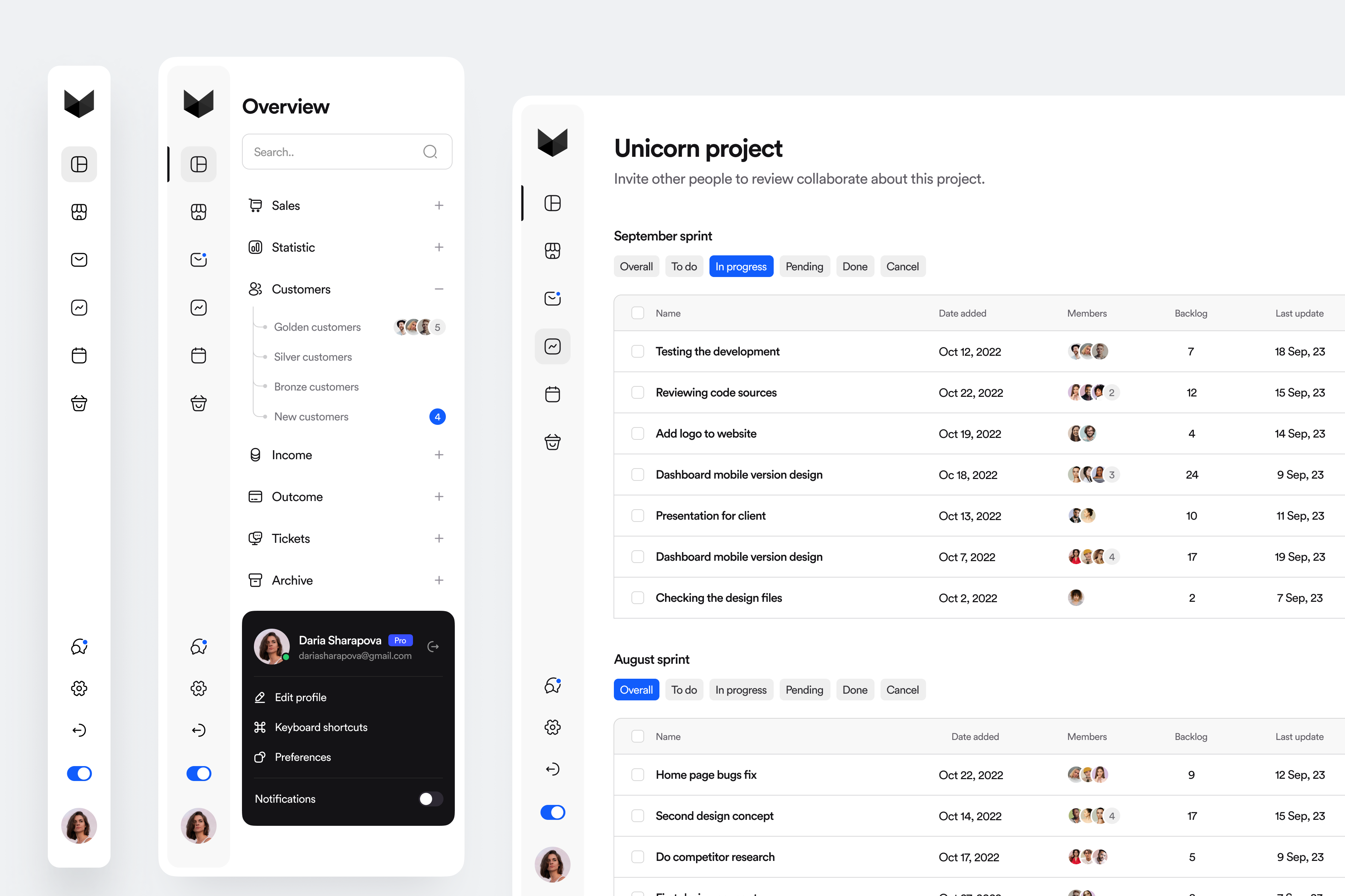 Sidebar navigation by Saeedworks on Dribbble