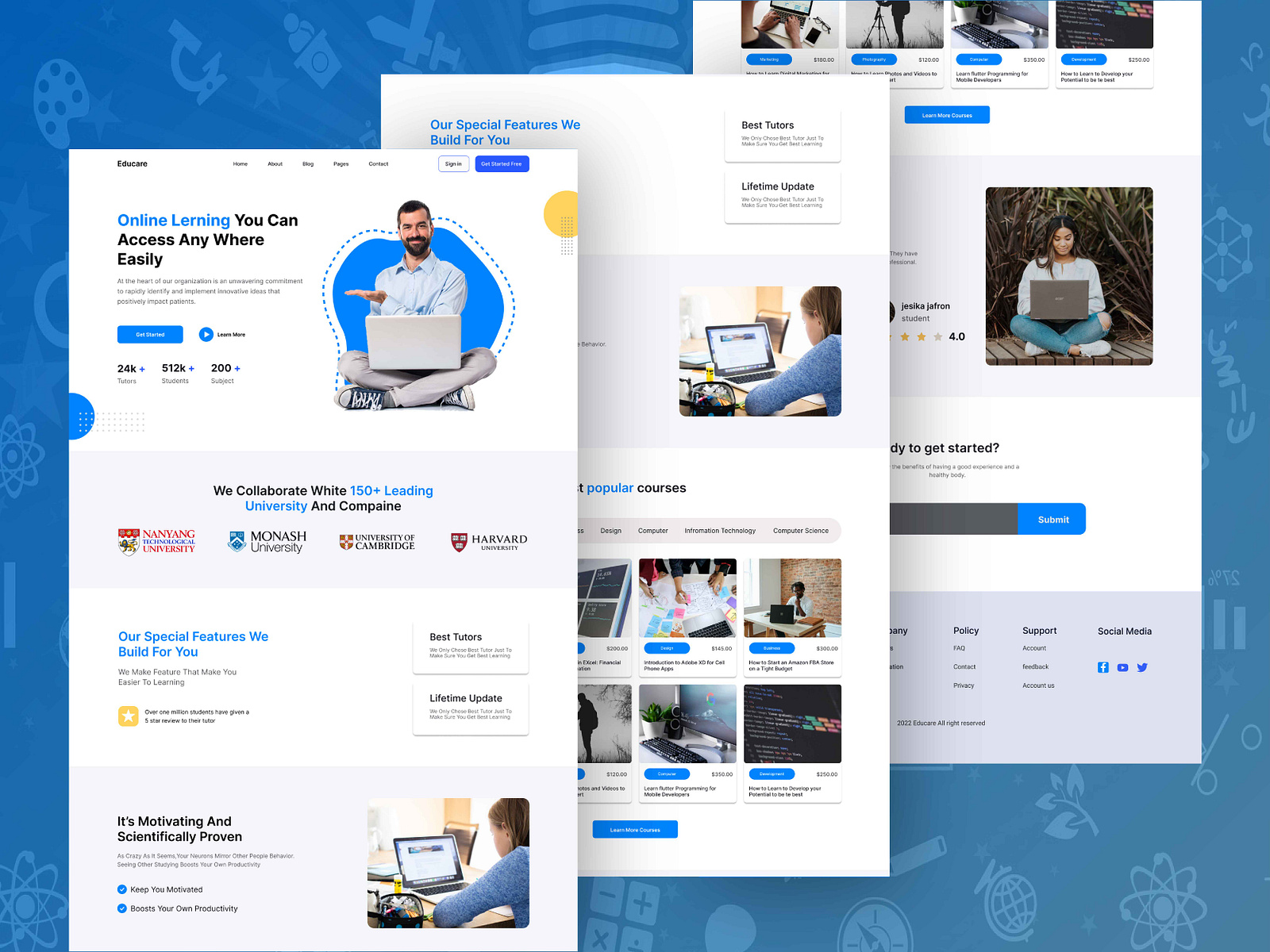 Education landing page design. Learning landing page by Md Emon Sheik. UI/UX, Logo And Branding ...