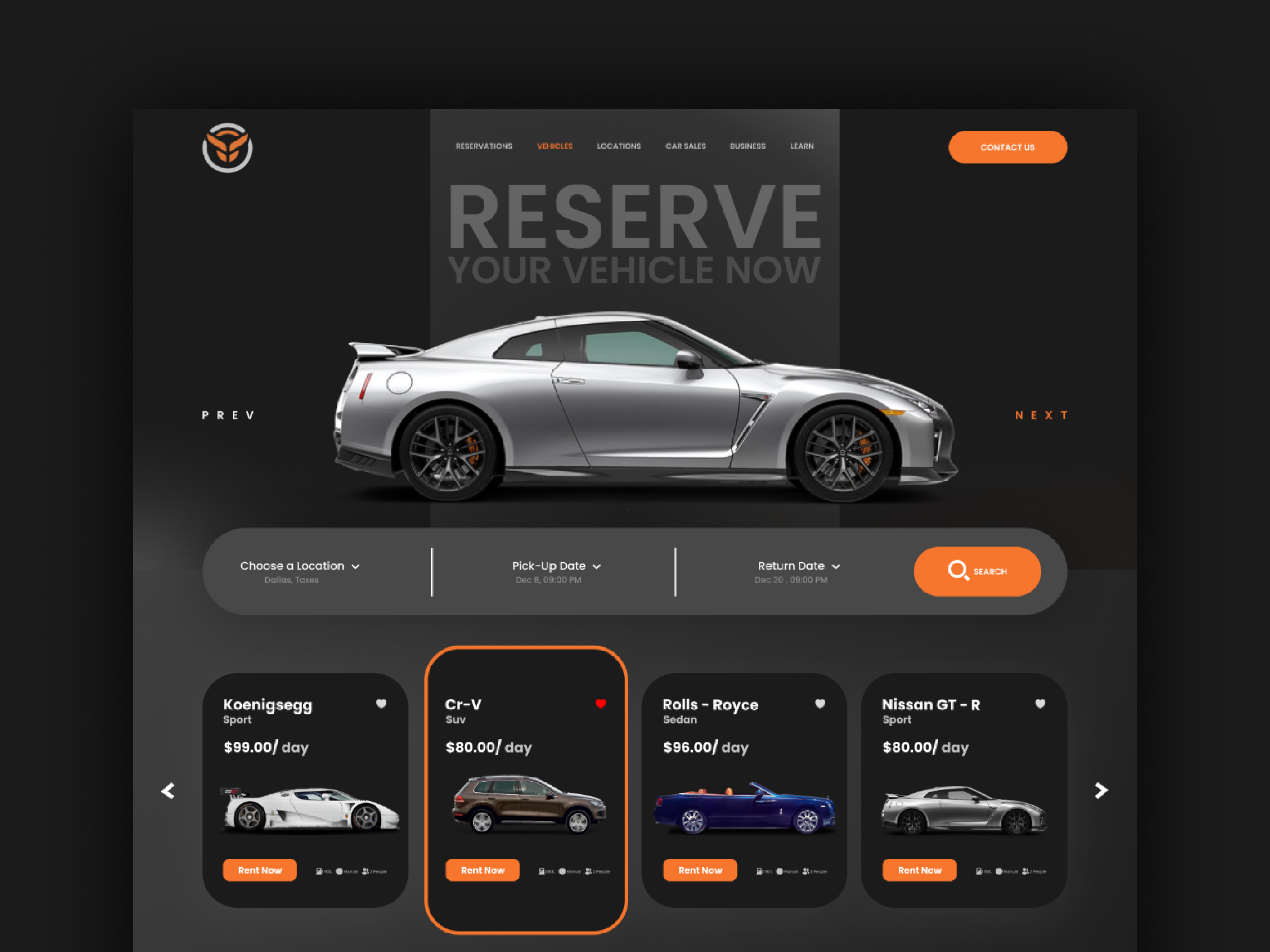 Rent A Car Website Design designs, themes, templates and downloadable ...