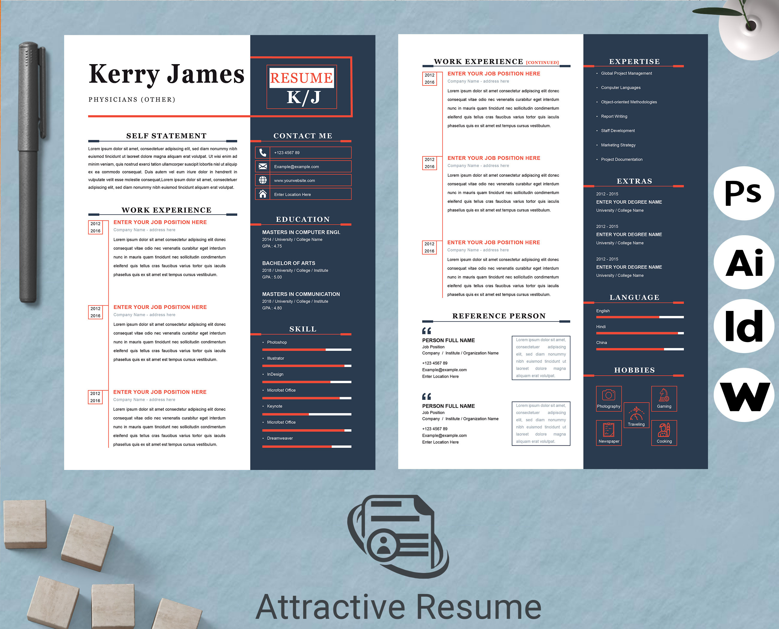 Physicians (Other) Resume Template by Attractive Resume on Dribbble