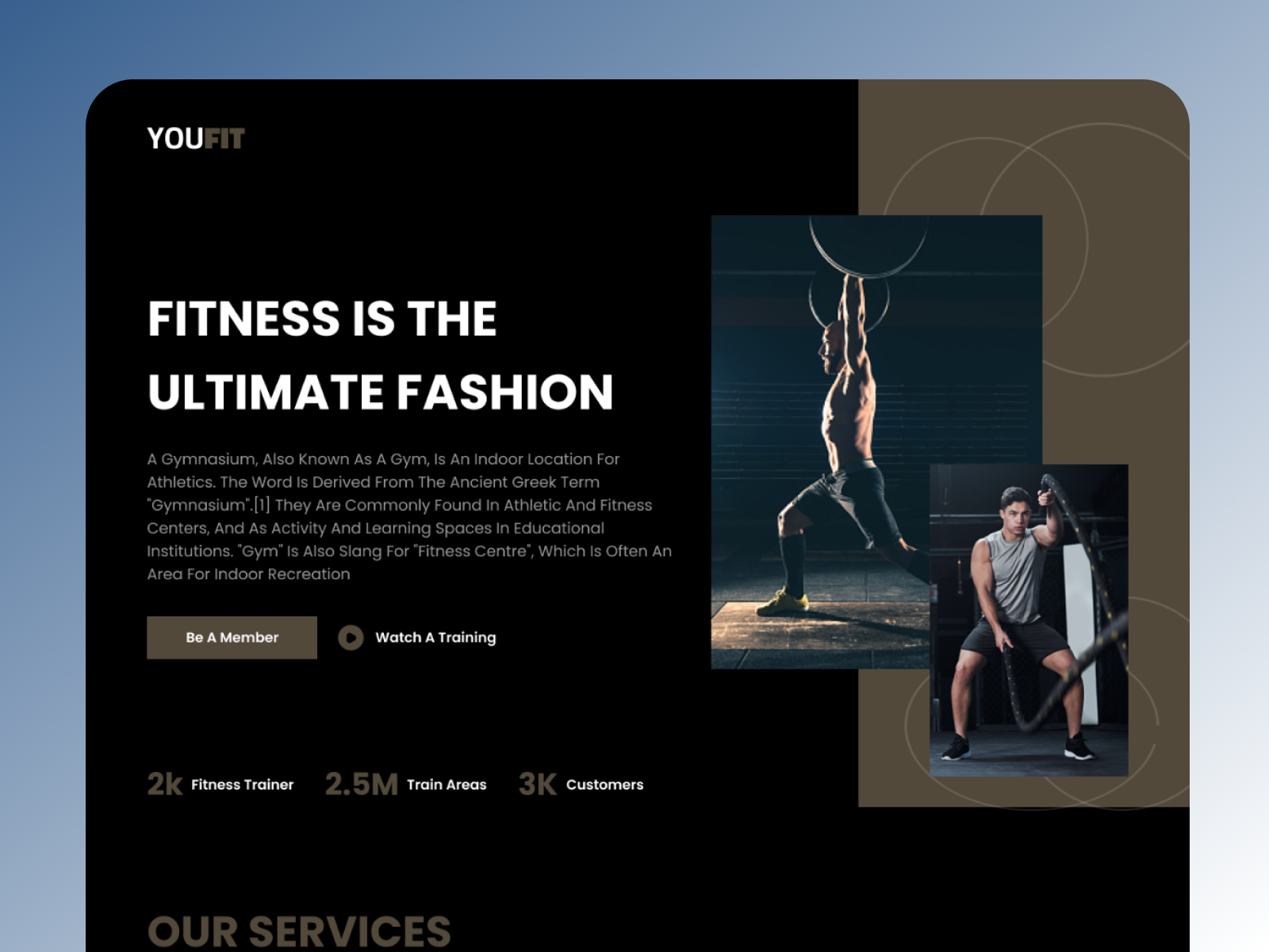 Fitness Landing page design by Mohammed on Dribbble