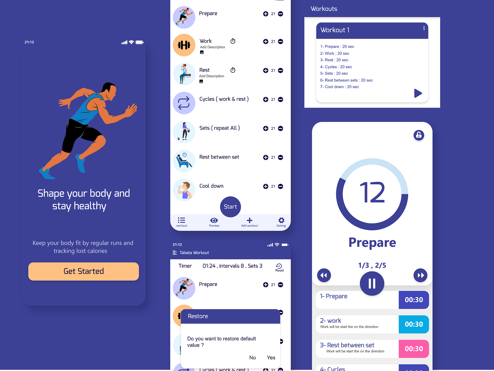 TABATA APP by zubair younas on Dribbble