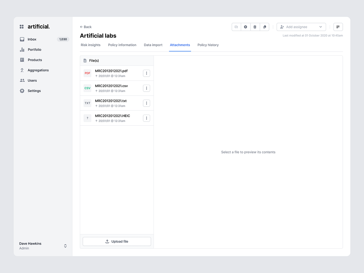 File picker by Dave Hawkins for artificial. on Dribbble