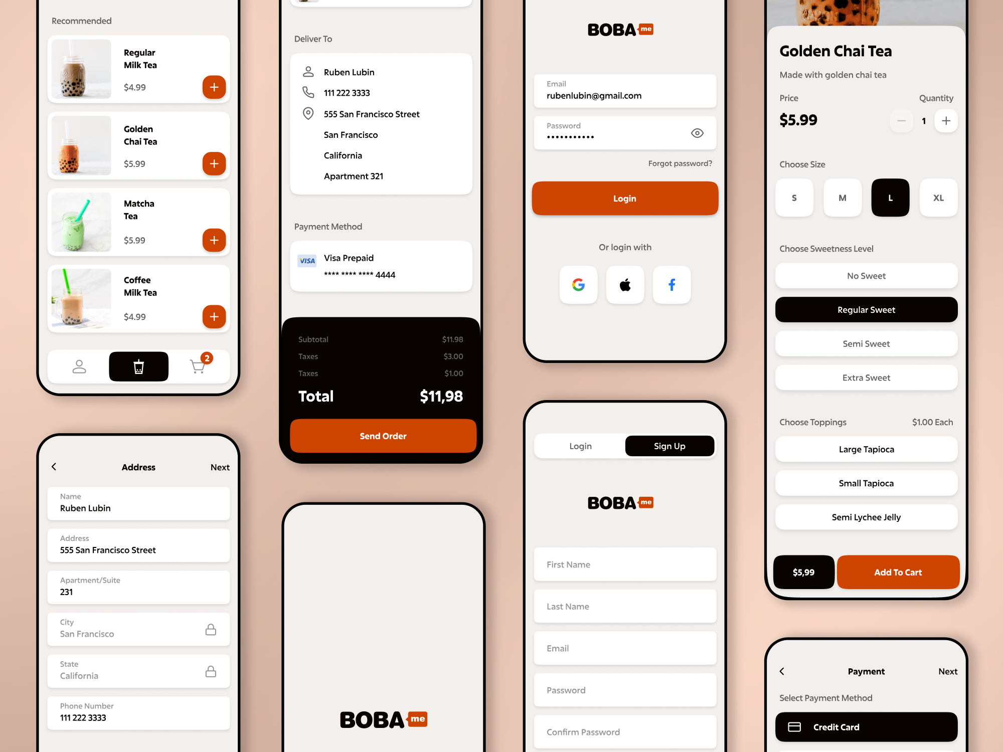 Boba Tea Delivery App for IOS Mobile Devices by Rok Verčko on Dribbble