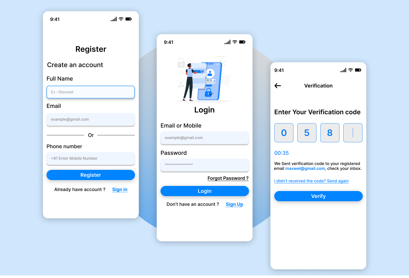 Login/sign up screens ux design by Mohammad Gouse on Dribbble