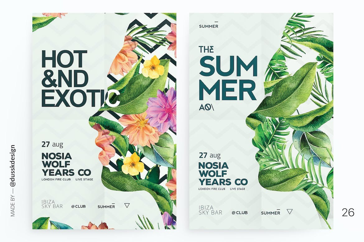 Summer Face Flyer Template by InDesign Essence on Dribbble