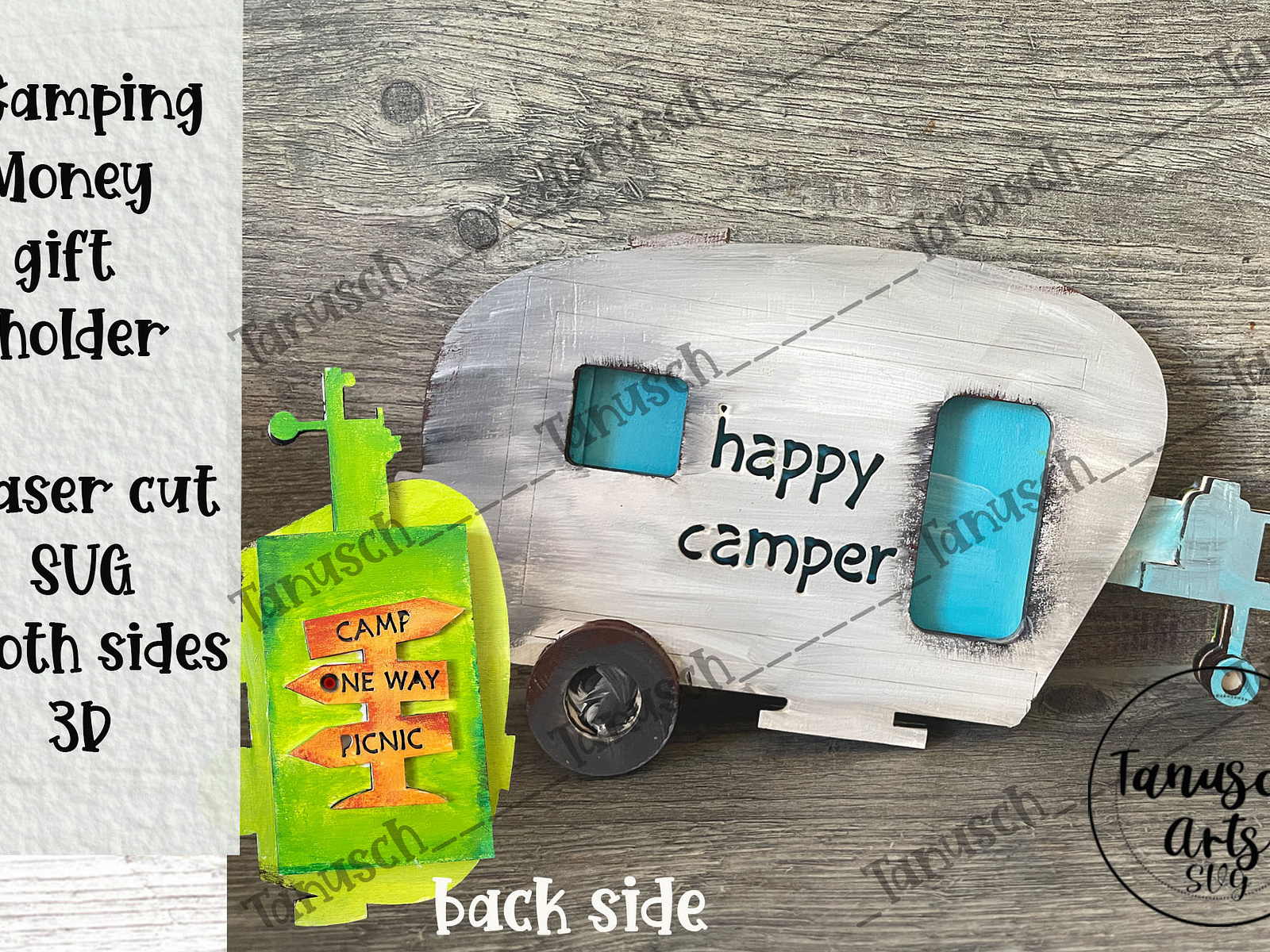 Camping money & gift holder SVG laser cut file by Tatiana Sackmann on ...