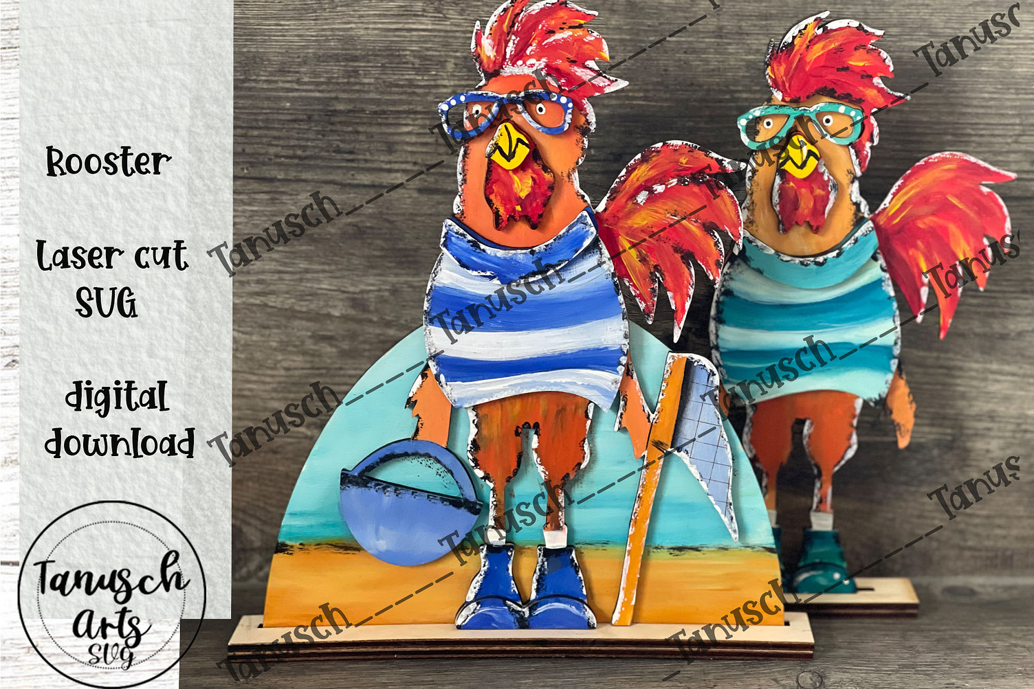 summer rooster svg laser cut by Tatiana Sackmann on Dribbble