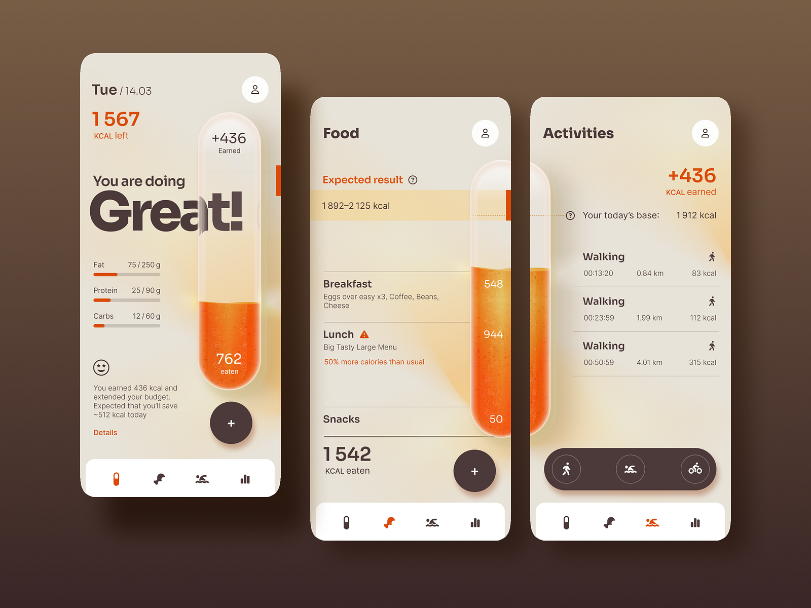 Calories and Nutrients Tracker App by Softeq Design Team on Dribbble